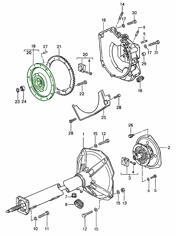 Porsche 968 Automatic transmission flywheel damper 94411606506 ...