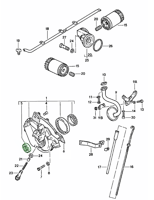 Porsche 924 Sealing ring for oil pump PCG115147 - PCG115147/1 | Design 911