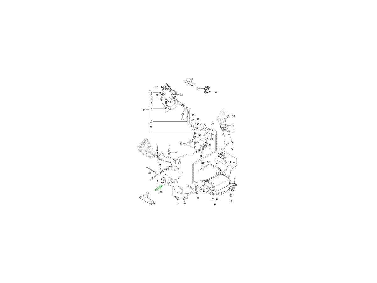 Temperature sensor exhaust gas. Porsche 958 Cayenne Diesel 3.0ltr 2015 ...
