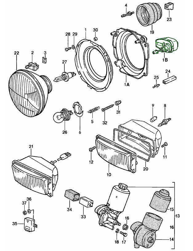 Porsche Headlamp Parts & Lenses | Lighting Restoration & Upgrades ...