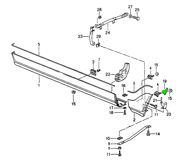 Porsche 964 Side Sill Shark Fin Clamping Piece 96455979700 ...