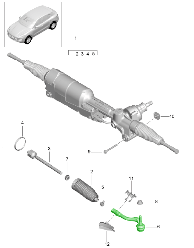 Porsche 95B Macan Tie rod end 4G0423812A 4G0423811A - PAB423811/2 ...