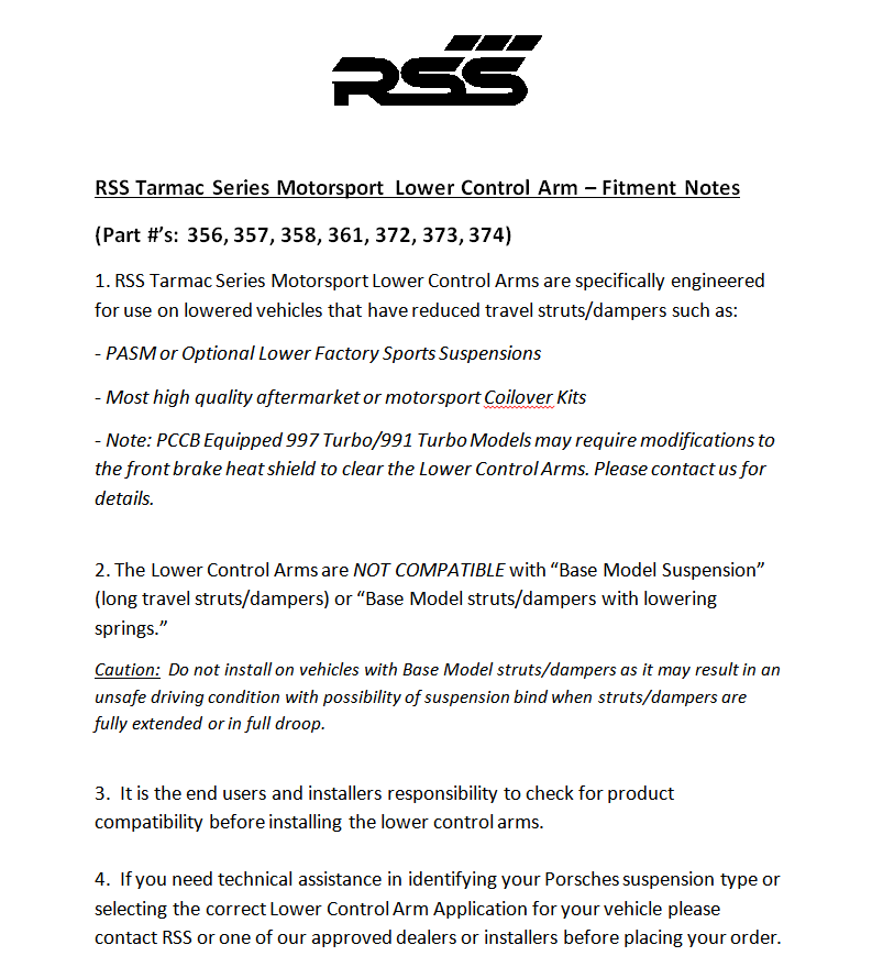 Front Lower Control Arms XL for Porsche RSS 372 - 373 | Design 911