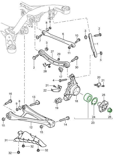 Wheel Bearing Front or Rear for Porsche Cayenne 95534190100 ...