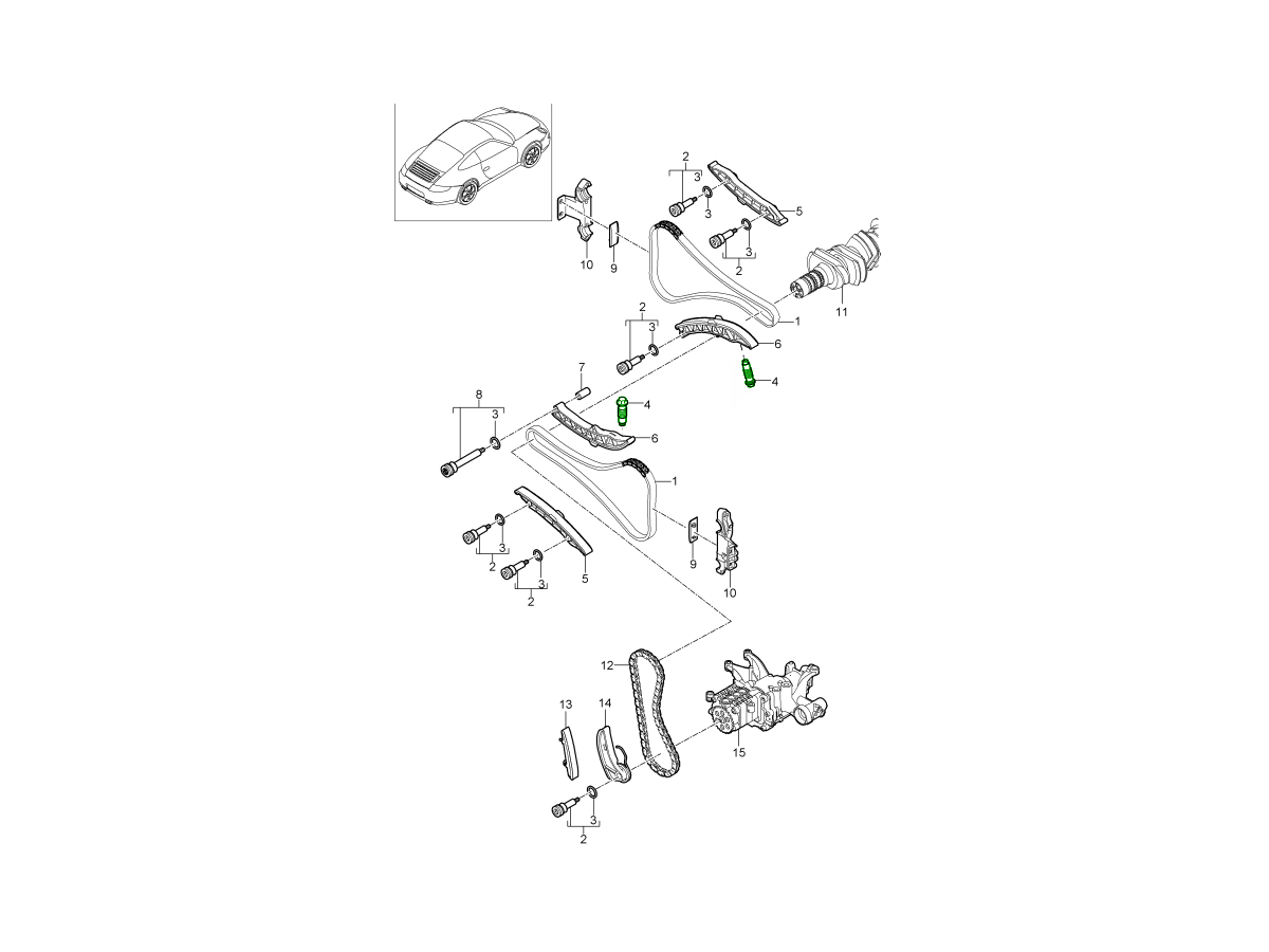 Timing Chain Tensioner for Porsche 987-2 / 981 / 718 (982) / 997-2 / 991 / 992 9A110515702 ...