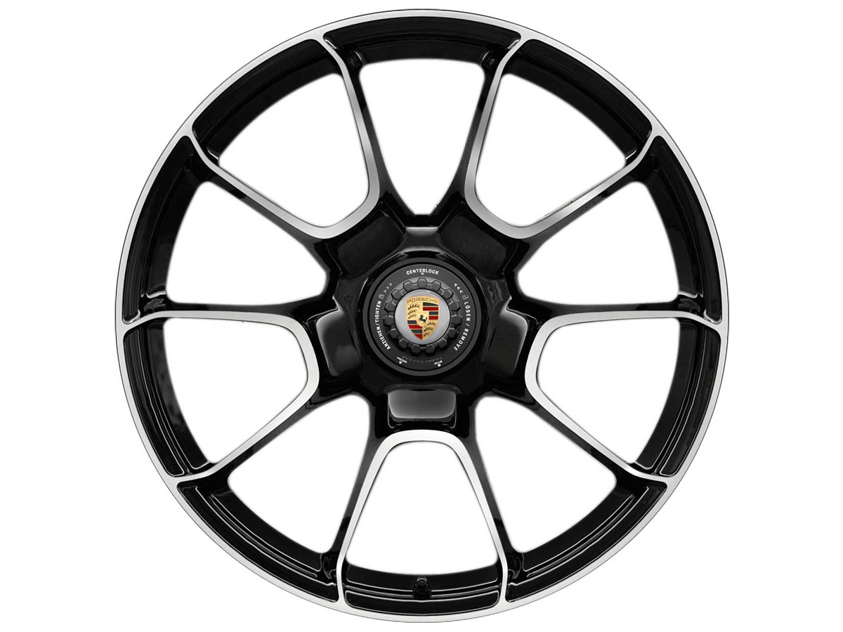 20" Centre lock Turbo S Exclusive Design front alloy wheel in Black ...