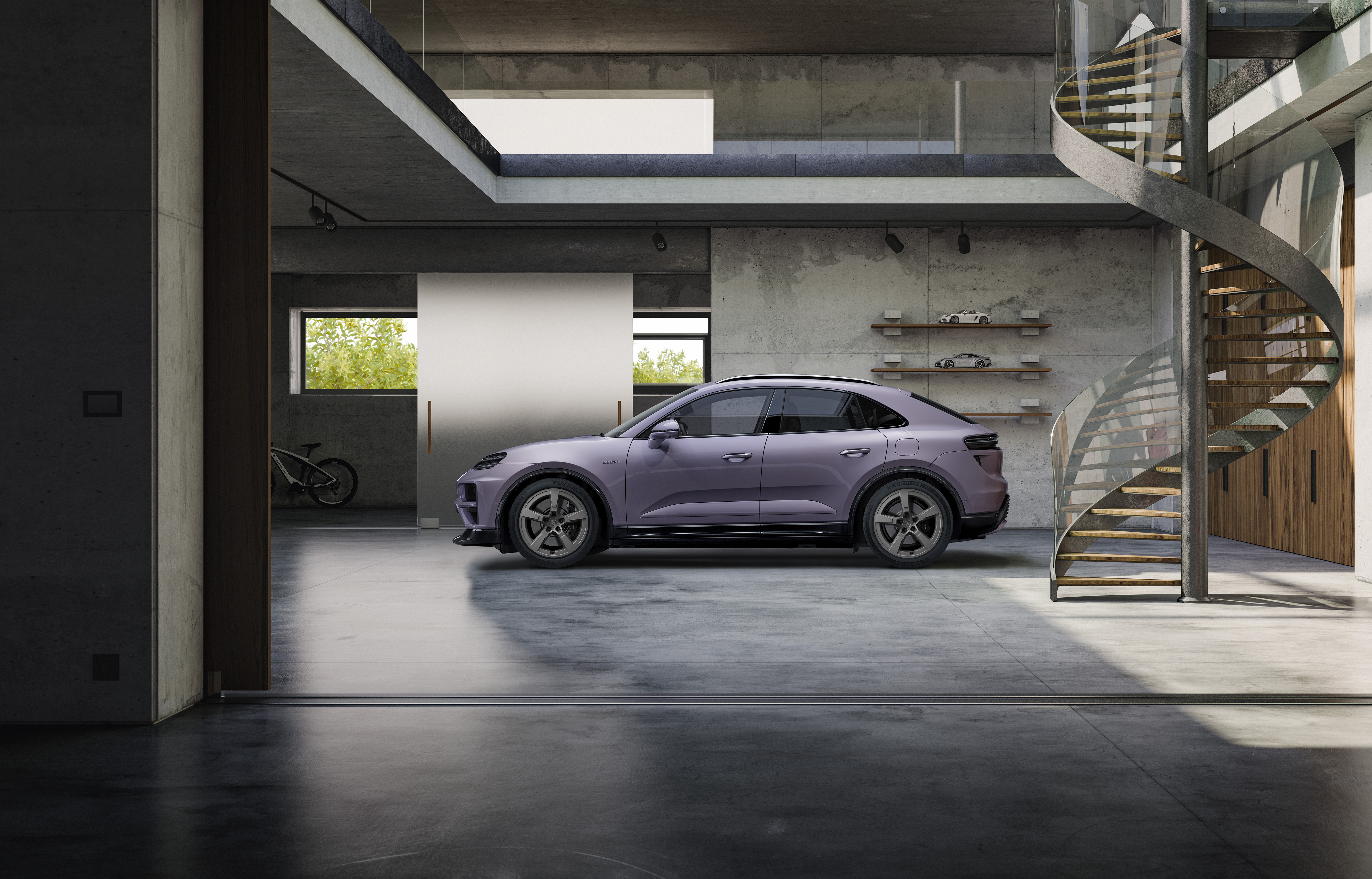 21" Macan Offroad style summer wheel-and-tyre set, Vesuvius grey. Porsche Macan-e 95C044660E ...