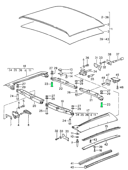 Porsche 964 Targa Soft Top Bolt 9645657650101C - 9645657650101C ...