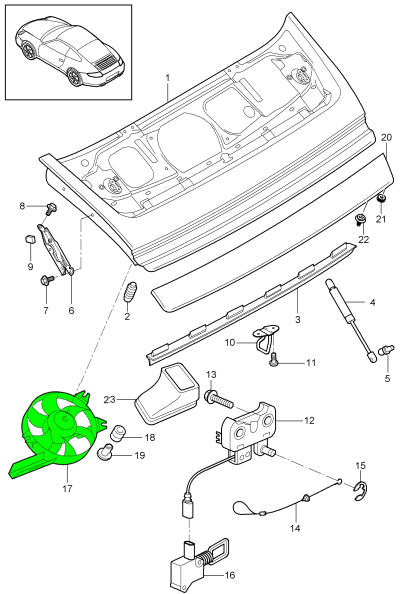 Porsche 997 Engine Rear Lid Blower Fan 99762405003 - 99762405003 ...