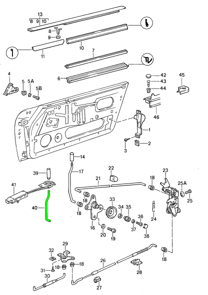 Porsche 964 Rod for push button 91153170802 91153170702 - 91153170702 ...