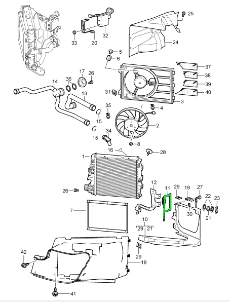 Porsche 997 TURBO Radiator Water Bracket 99710626501 99710626601 ...