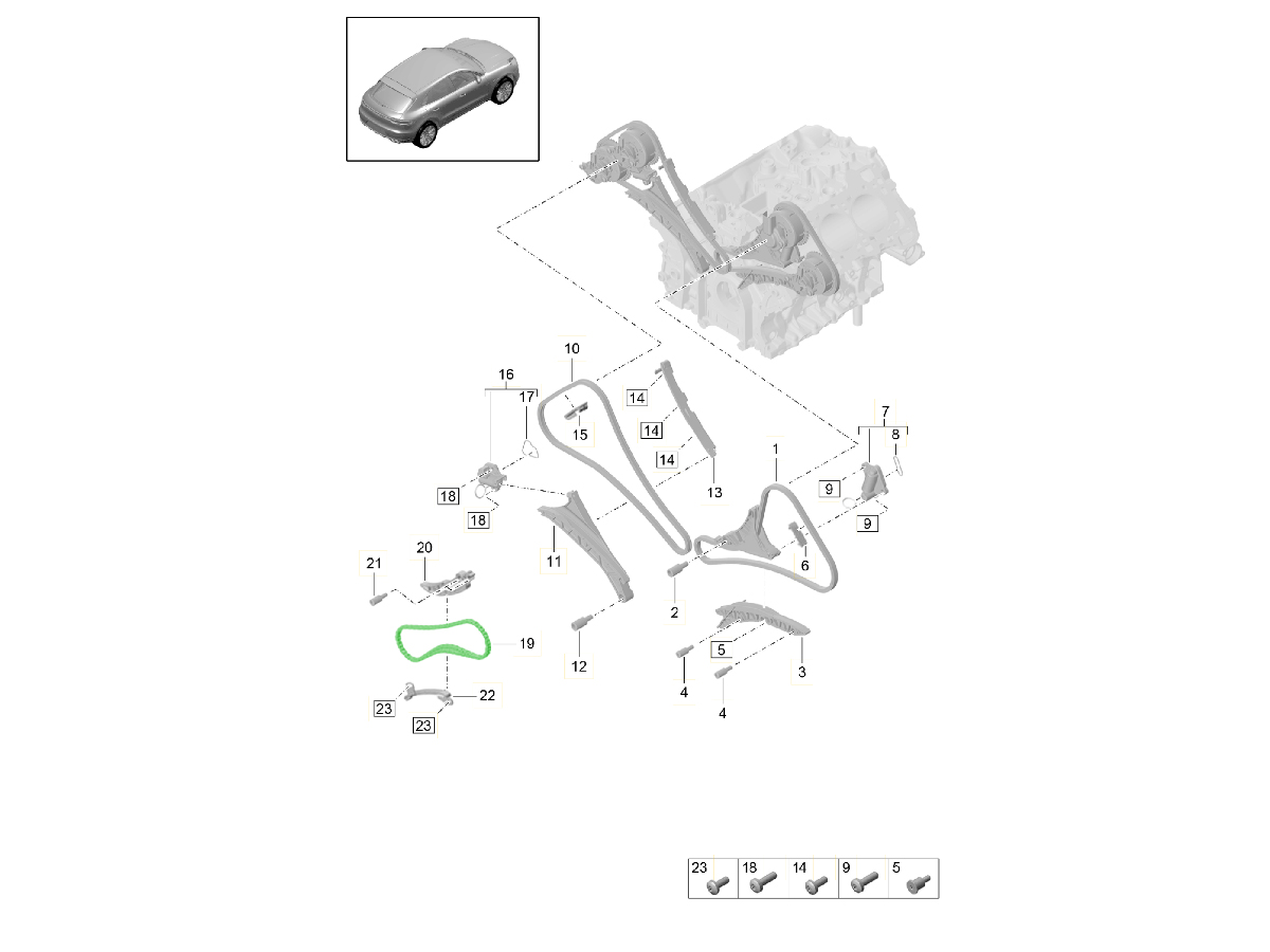 Drive chain oil pump. Porsche 95B.2 Macan / Porsche 971 Panamera / 9YA ...
