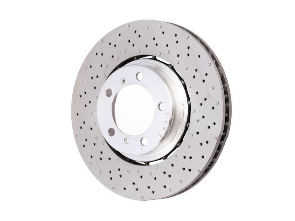 Brake disc rotor Front, Lightweight drilled-dimpled, 350x34mm. Porsche ...