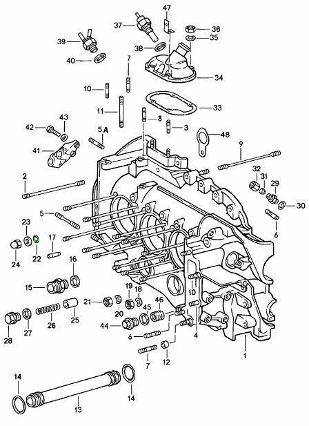 Porsche 911 Crankcase through bolt o-ring 99970100640 - 99970100640/1 ...
