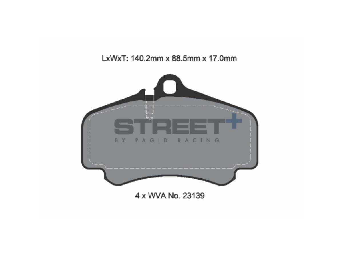PAGID Street+ T8224SP2001 front brake pads for Porsche 996 C4 3.4ltr ...