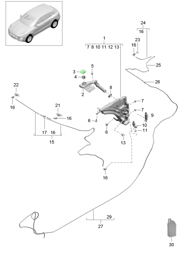Porsche Filler neck cap water reservoir PAA955455 1K0955455 3Q0955455 ...