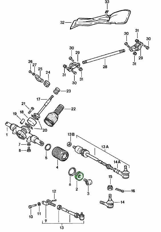 Porsche 911 914 Steering rack outer boot support 91134705600 ...