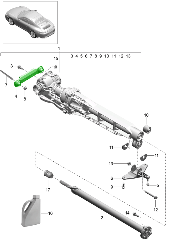 Porsche 991 Transmission carrier front 9P1399225 - 9P1399225 | Design 911