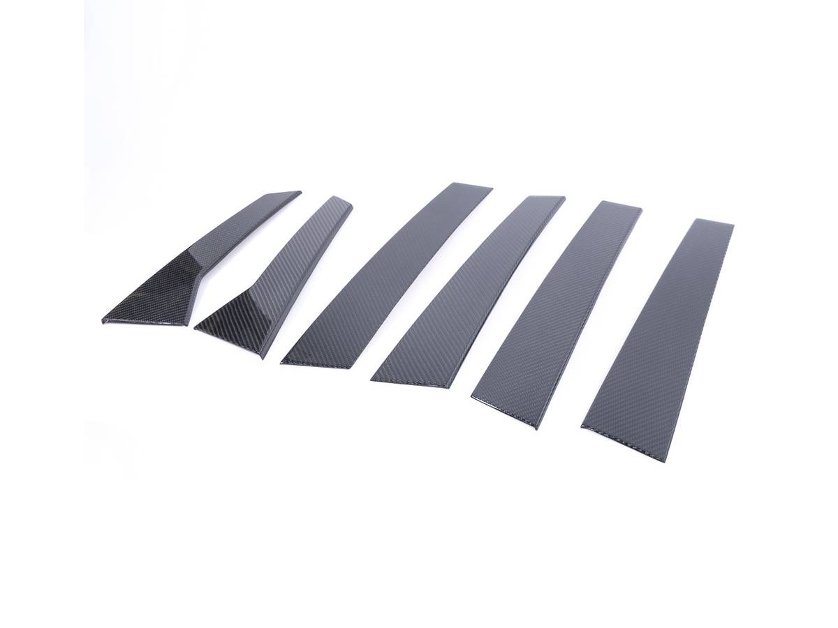 Door pillar trim cover set Carbon Fibre. Porsche 95B.1 Macan 2014-18 95B853317C 95B853318C ...