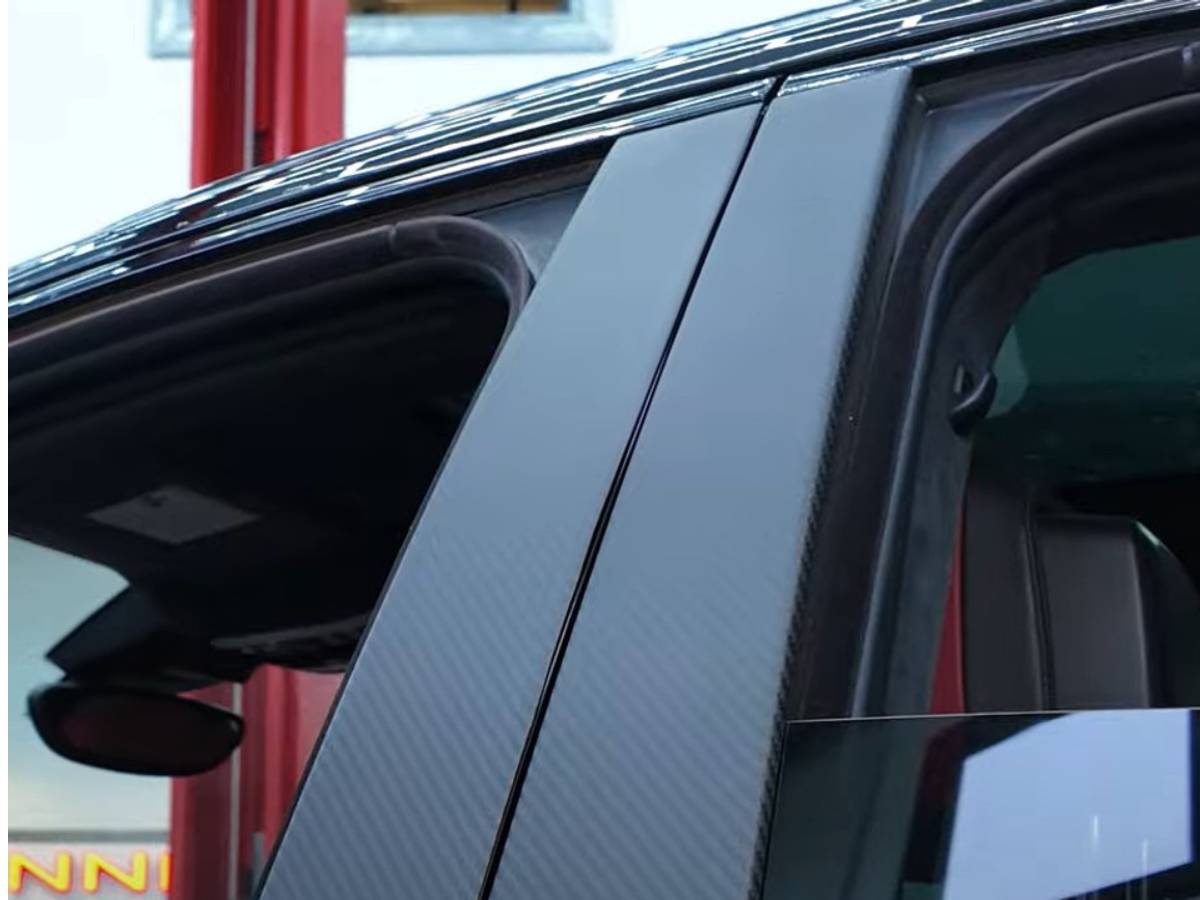 Door pillar trim cover set Carbon Fibre. Porsche 95B.1 Macan 2014-18 ...