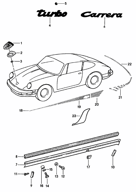 Porsche 911 1978-89 Side Sill Panel End Caps - PCG55994104 | Design 911