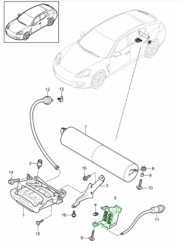 Porsche 970 Panamera Air suspension valve block 97035815304 ...