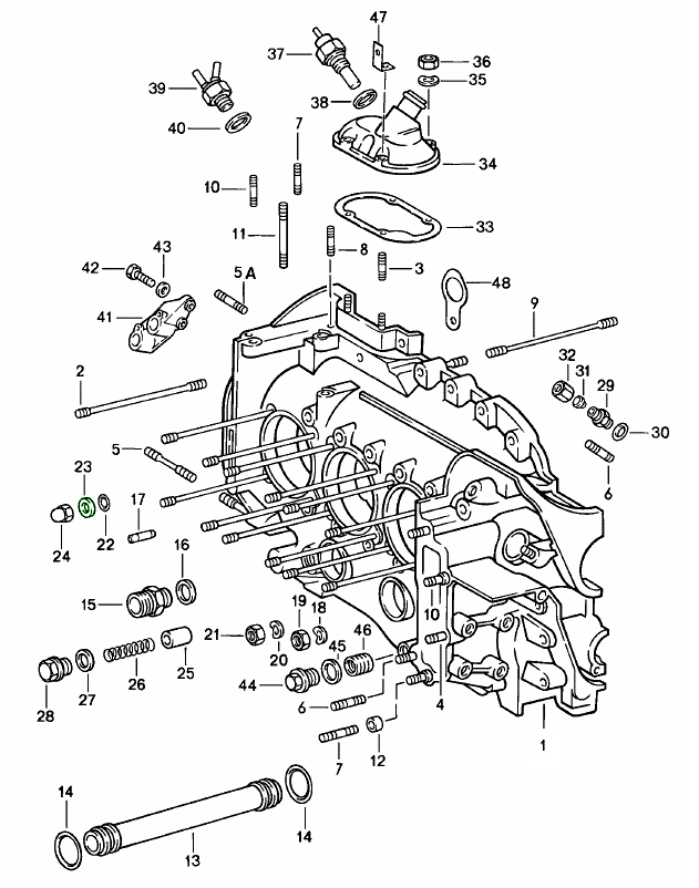 Porsche 911 Crankcase through bolt washer 90110116103 / 90110116102 ...