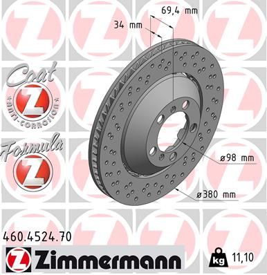 brake-disc-rotor-front-formula-z-porsche-992-gt3-oe-part-no-9gt615301b ...