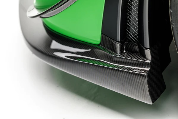 Front bumper lower spoiler in high gloss carbon fibre. Porsche 991.2 ...