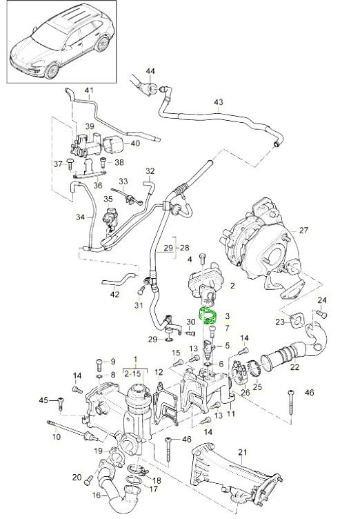 Porsche 958 Cayenne Gasket for EGR valve 95811112011 95811112010 ...