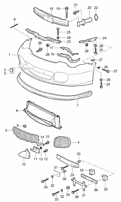 Front Lower Spoiler / Splitter 996 GT2 9965055553101C 9965055553001C ...