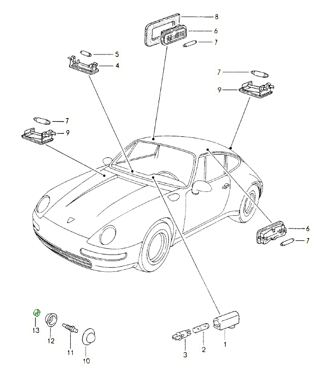 DANSK 1696550300 Porsche 90003100160 Washer at door contact switch for ...