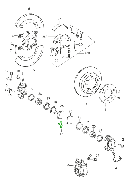 Porsche 911 Rear brake caliper expanding spring 90135293610 ...