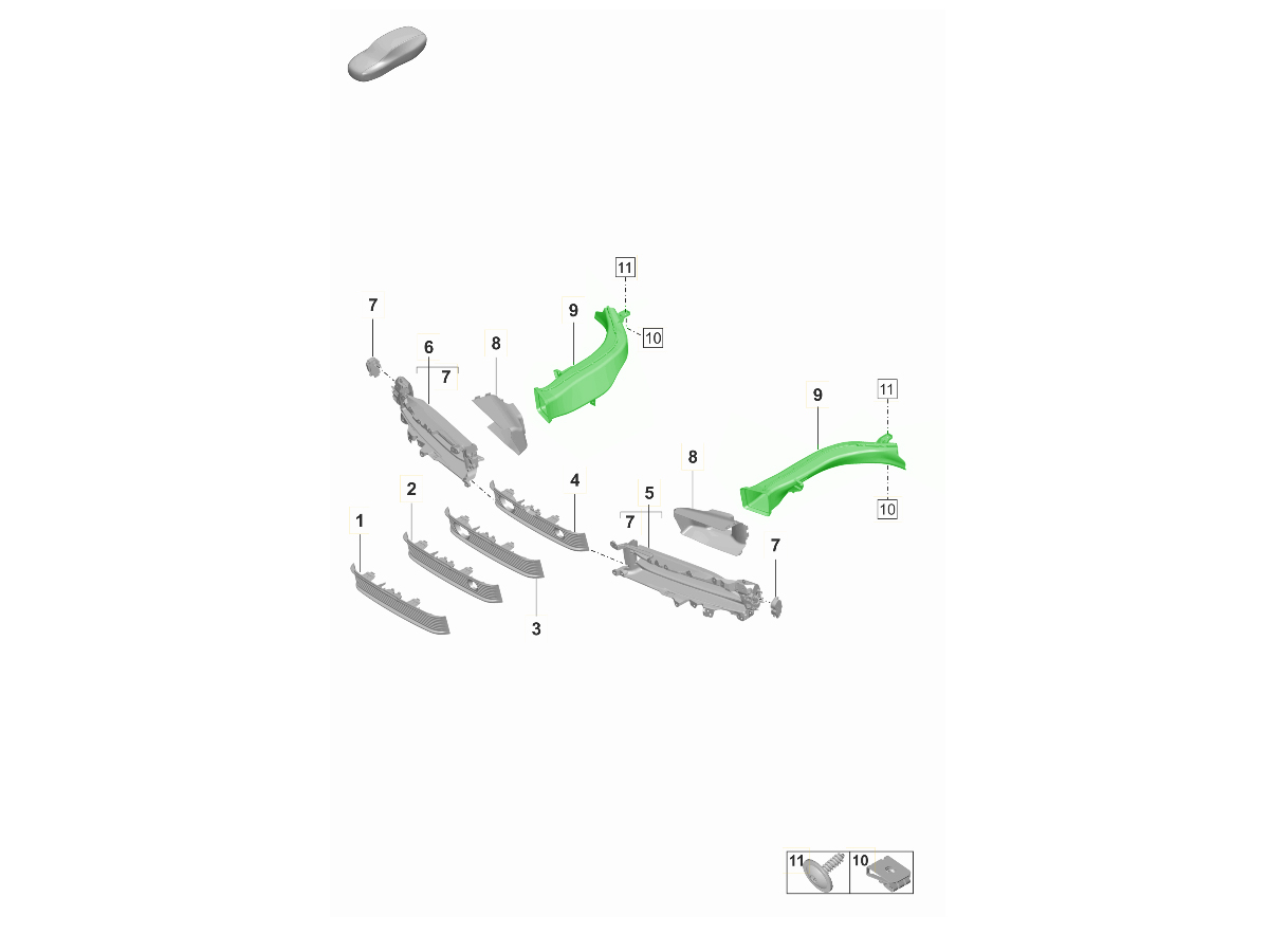 Buy Porsche Taycan (9J1) MK1 2020-2024 9J1.1 Taycan 2020-24 Duct ...