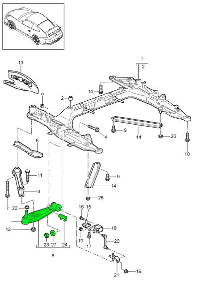 Porsche 997 GT3 Control Arm Lower Front 99734104194 - 99734104196 ...