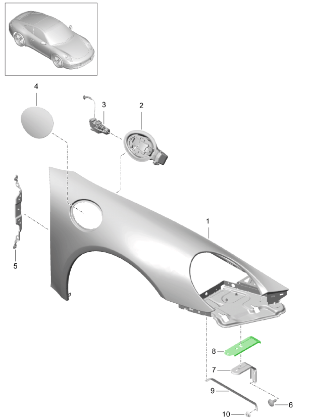 Original Porsche 99150355700 99150355800 Headlamp housing support for ...