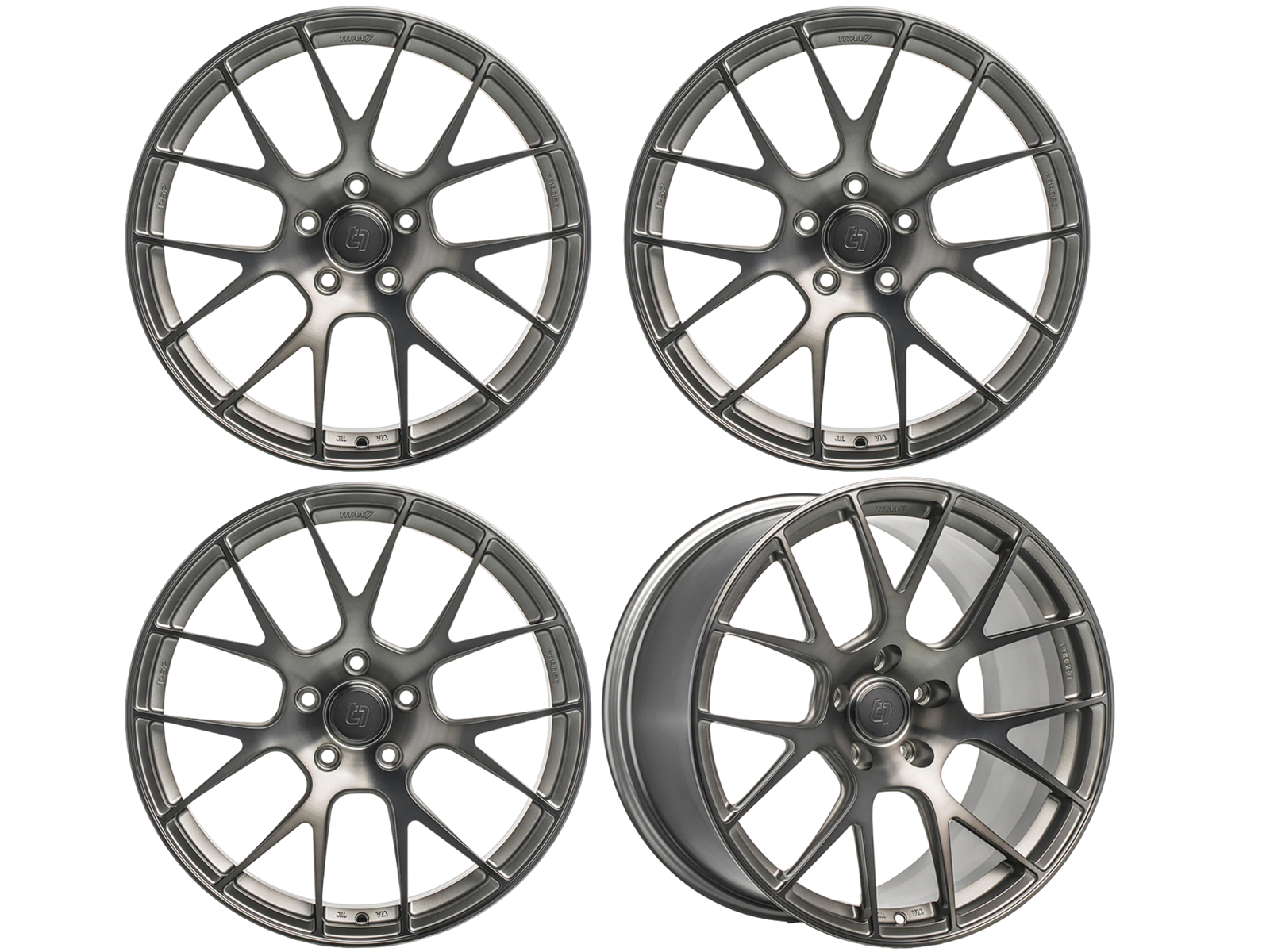 Titan 7 Forged T-S7 7Y Spoke Alloy Wheel Rear Set 20" Hybrid Dark ...
