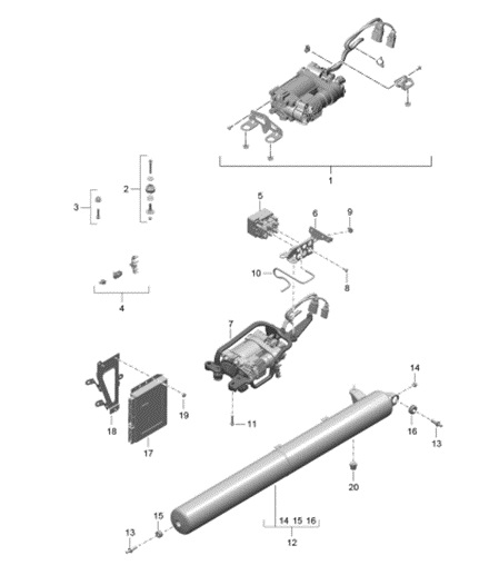 Air suspension compressor. Porsche 95B Macan 95B698010 95B698010A ...