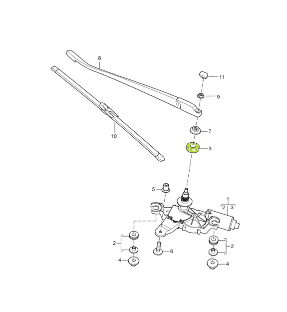 Sealing ring rear wiper motor. Porsche 997 turbo - 99762891000 | Design 911