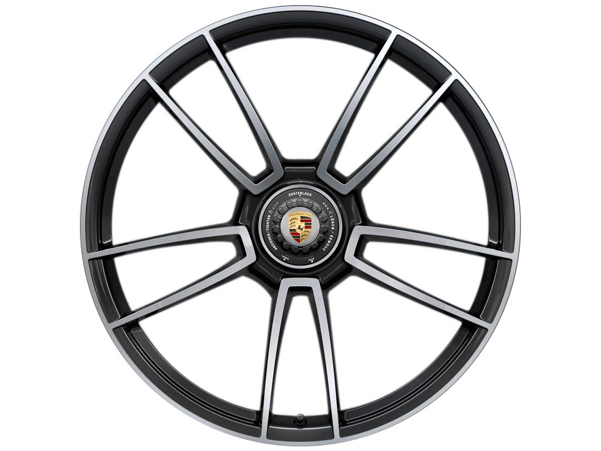 20" Centre lock Turbo S front alloy wheel in Black finish 8.5J ET39 ...