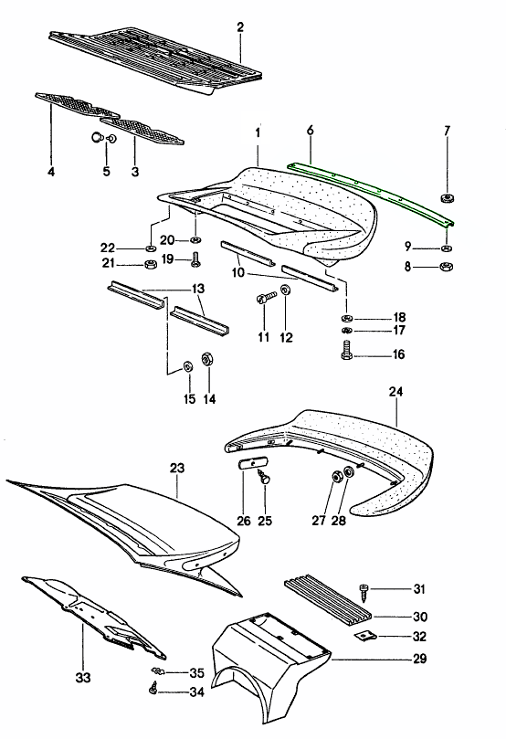 Porsche 911 Rear spoiler reinforcement plate 91151228101 - 91151228101 ...