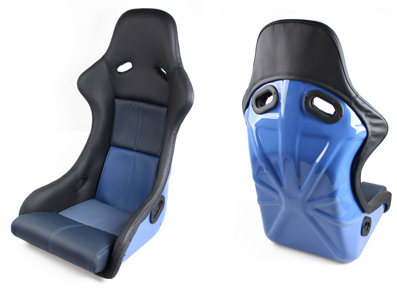 Seats in racing style Black leather with blue seat shell for Porsche ...
