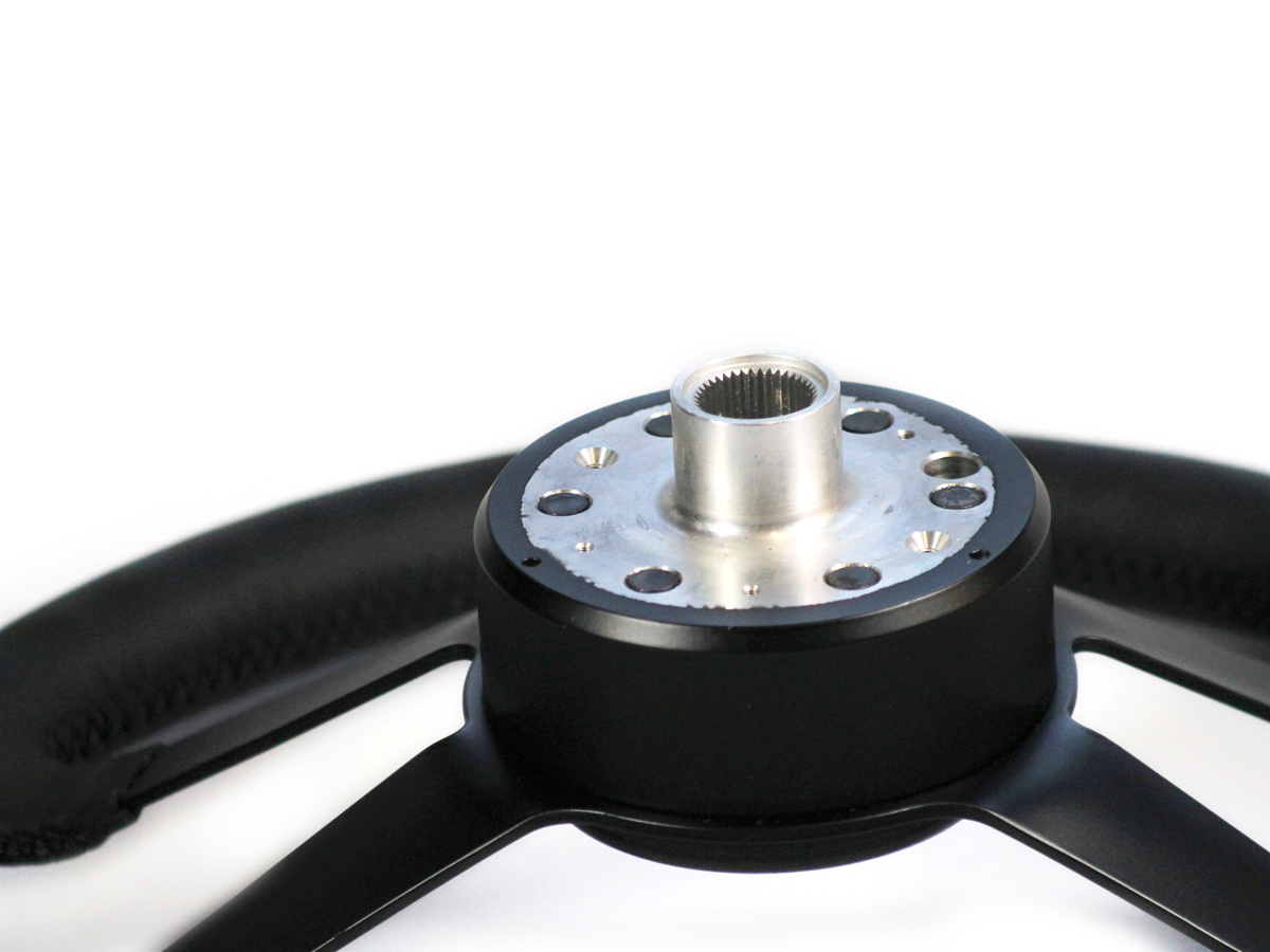 Extended hub padded leather steering wheel 380mm Carrera RS style ...