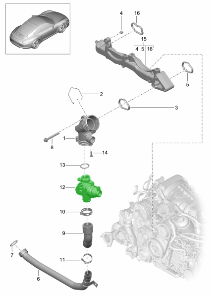 Porsche Water Cooling System Valve 9A110655503 / 9A110655504 ...