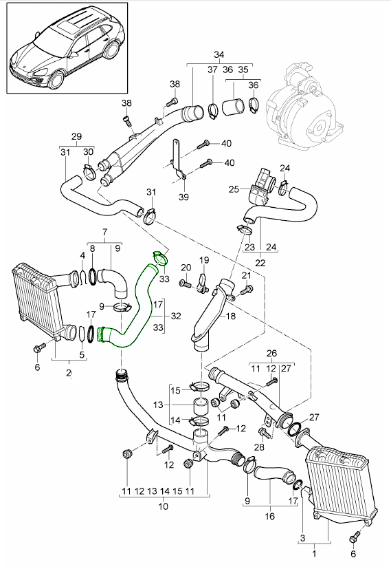 Porsche Cayenne Pressure pipe 95811073800 - 95811073800 | Design 911