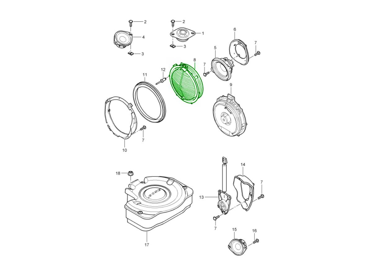 Door Speaker - Including Housing - for Models With Standard Sound ...
