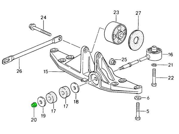 Porsche 964 Gearbox Bracket Lock Nut 90091003101 - 90091003101 | Design 911