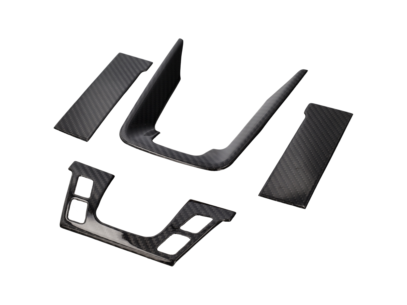 Centre console trim cover set in dry carbon fibre. Porsche 992 ...