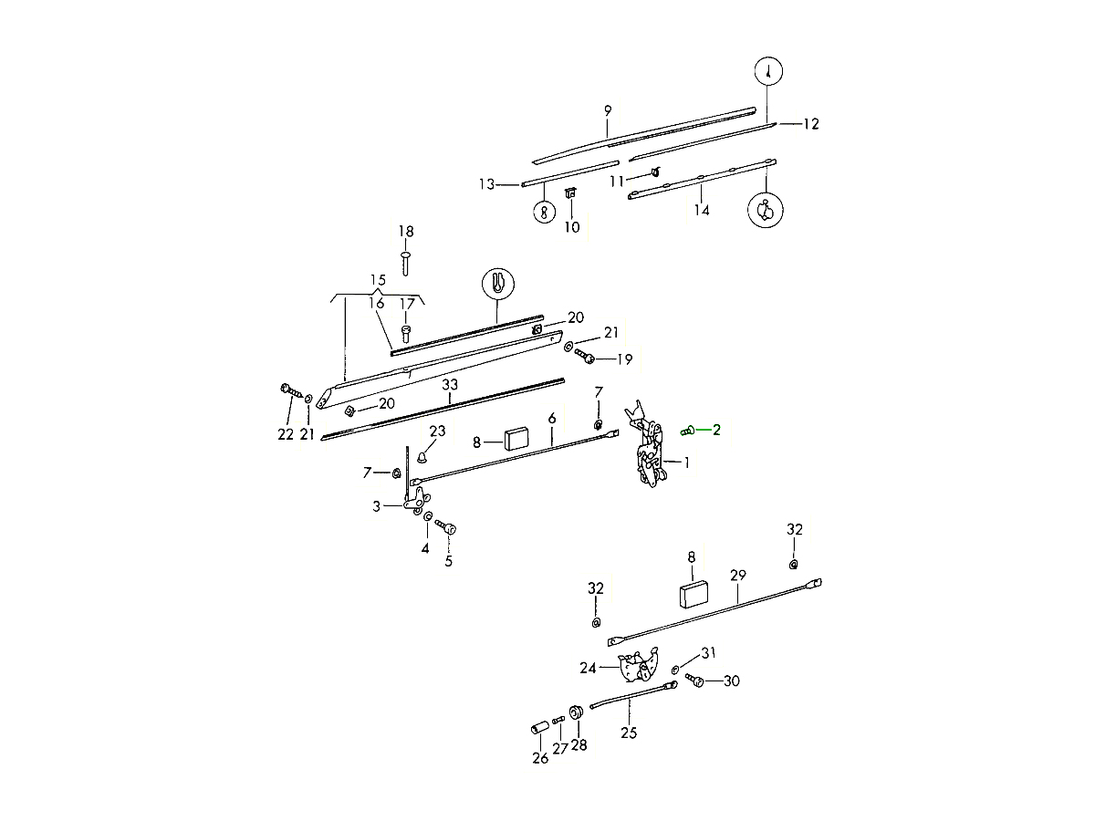 Porsche 911 65-73 Counter screw bolt, M5x12, for Door internal lock ...
