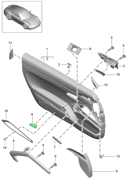 Porsche 991 Courtesy Light on Door 97063213501 - 97063213501::1 ...